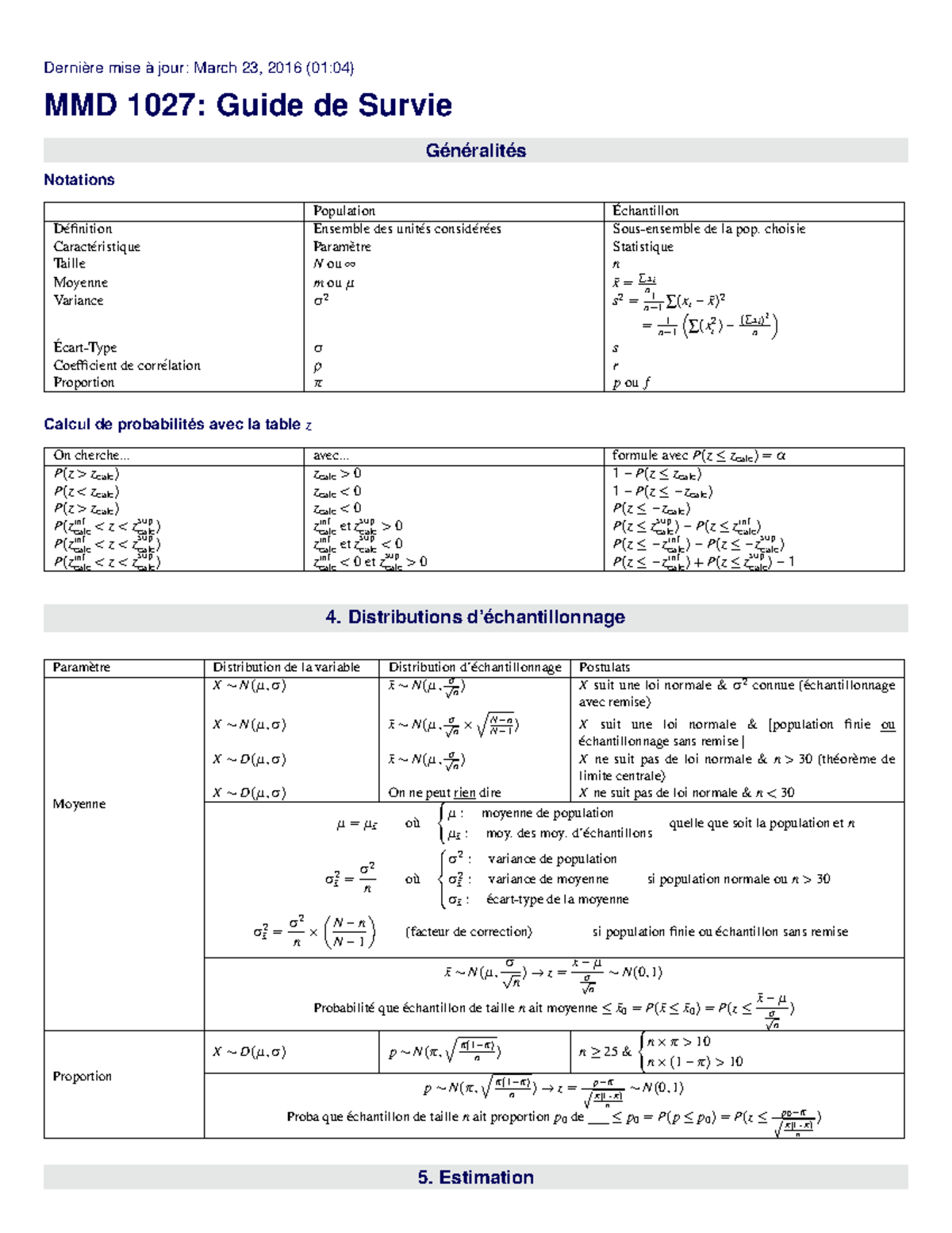 Formules mathématiques - mise jour: March 23, 2016 (01:04) Derniere MMD ...