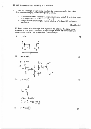 ELEC97010 Analogue Signal Processing Solutions 2022 - Special ...