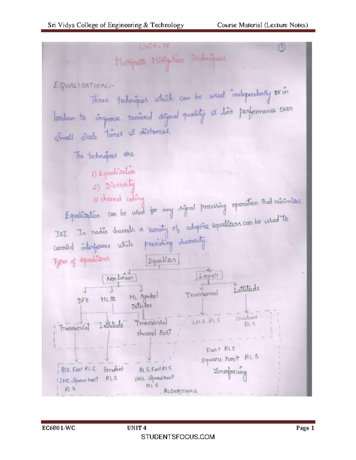 wireless communication - Wireless cellular and LTE - EC6801-WC UNIT 4 Page EC6801-WC UNIT 4 Page ...