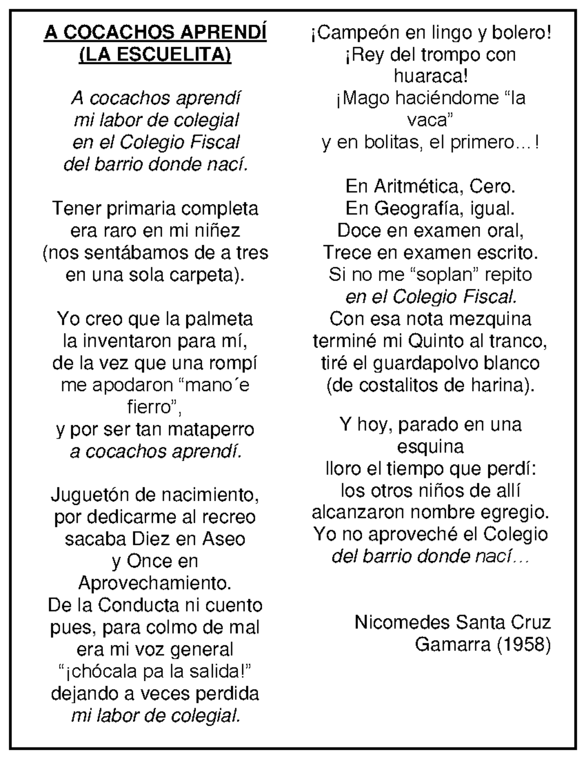 A Cocachos Aprendí 2024 Alex Reategui - A COCACHOS APRENDÍ (LA ...