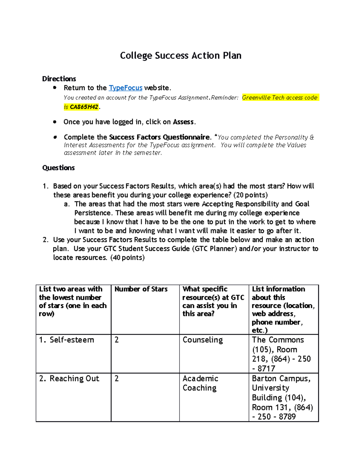 Newell College Success Action Plan - College Success Action Plan ...