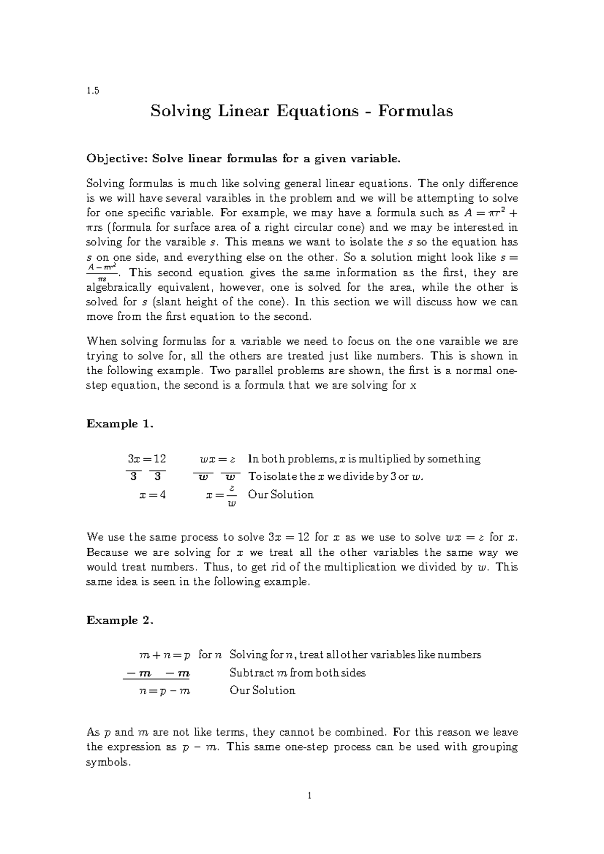 Chapter 1 5 Formulas To Know For College Algebra MATH 110 LU Studocu