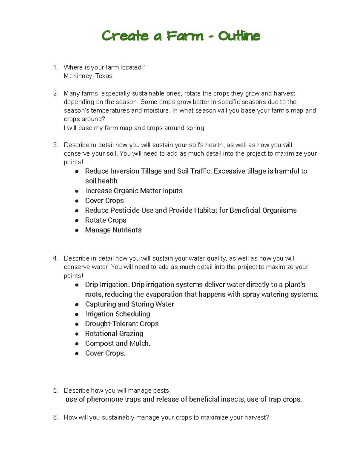 Create a Farm Outline - Create a Farm - Outline Where is your farm ...