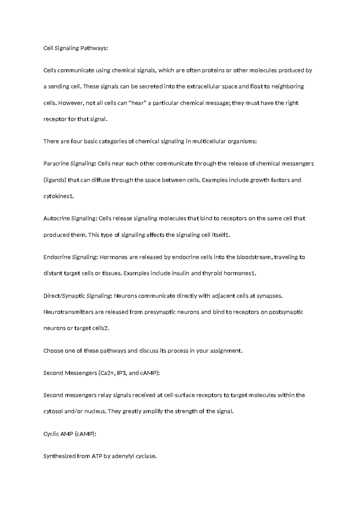 Cell Signaling Pathways - Cell Signaling Pathways: Cells communicate ...