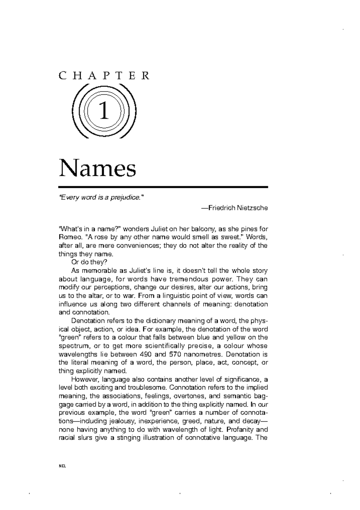 Chapter 1 - Names, chapter 2, 3 and 4 - CHAPTER Names “Every word is a ...