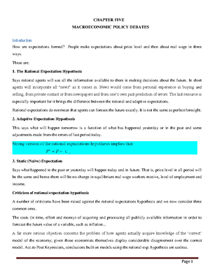 Macro I module-1 - MACROECONOMICS I ECON- 2031 MODULE February, 20 23 ...