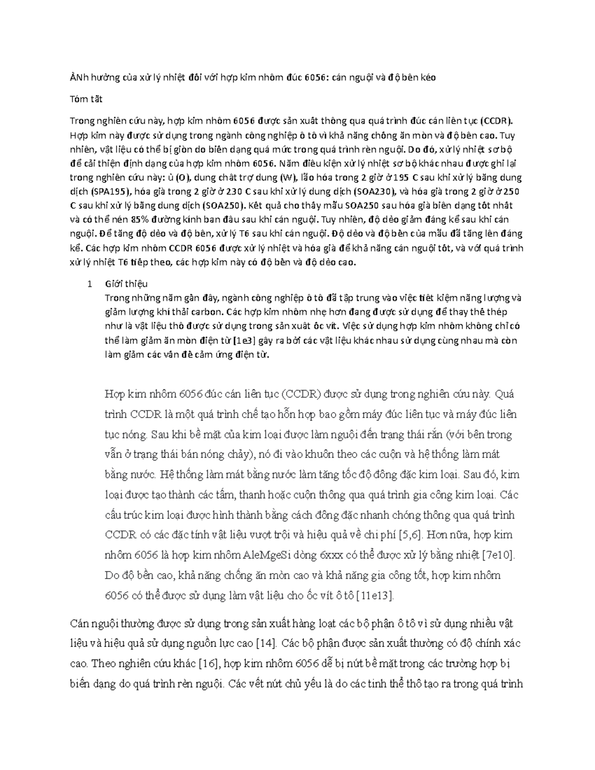 ẢNh hưởng của xử lý nhiệt đối với hợp kim nhôm đúc 6056 - Ả Nh h ưởng c a x ủ ử lý nhi t đốối v ...