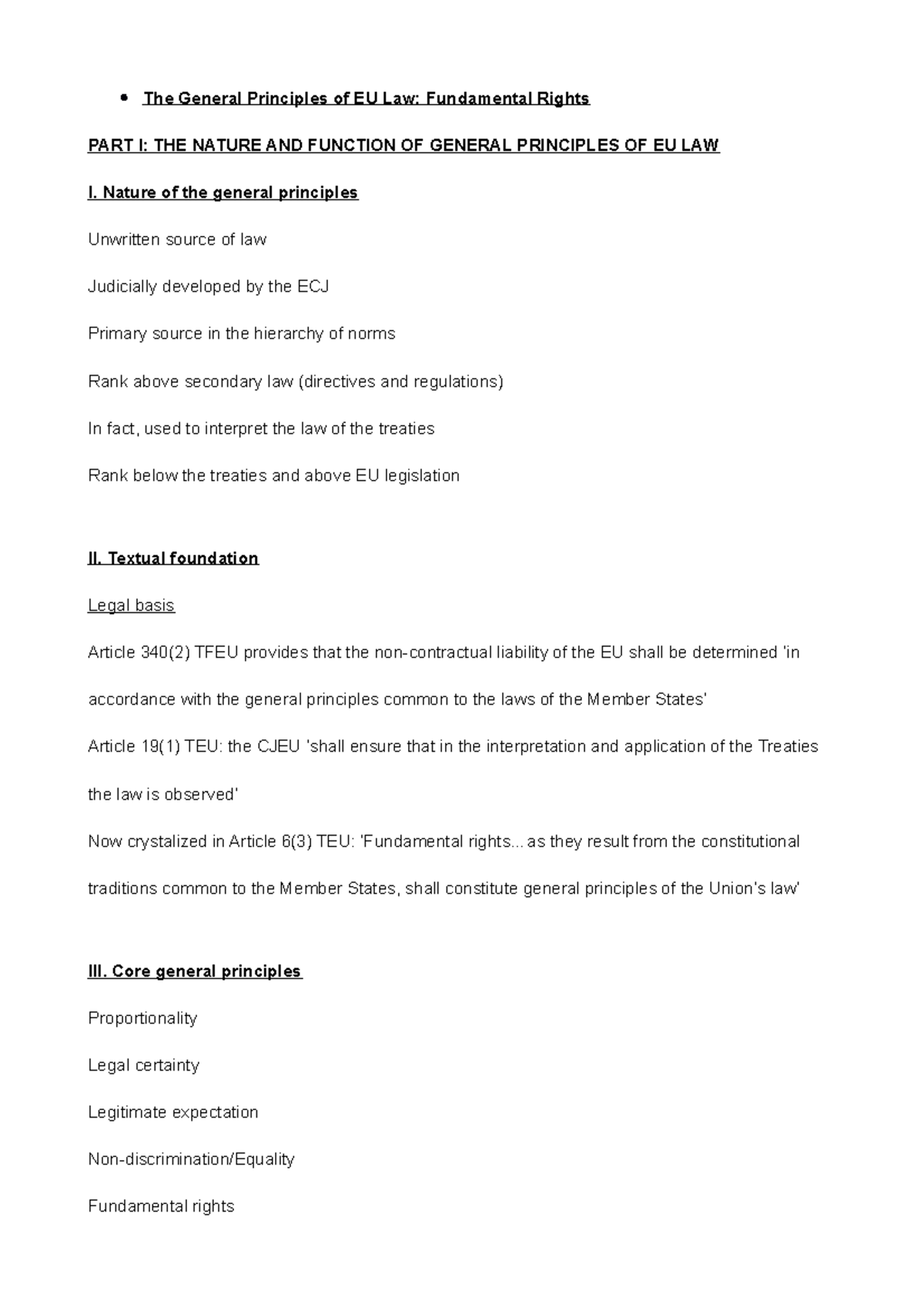 Fundamental Rights of the European Union - The General Principles of EU ...