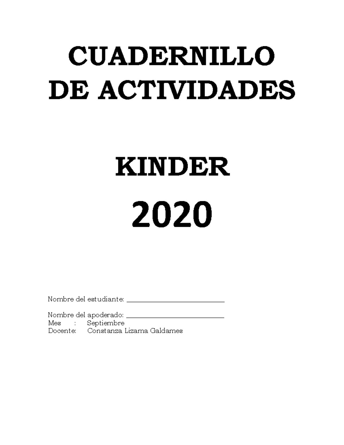 Cuadernillo DE Actividades Kinder - CUADERNILLO DE ACTIVIDADES KINDER ...