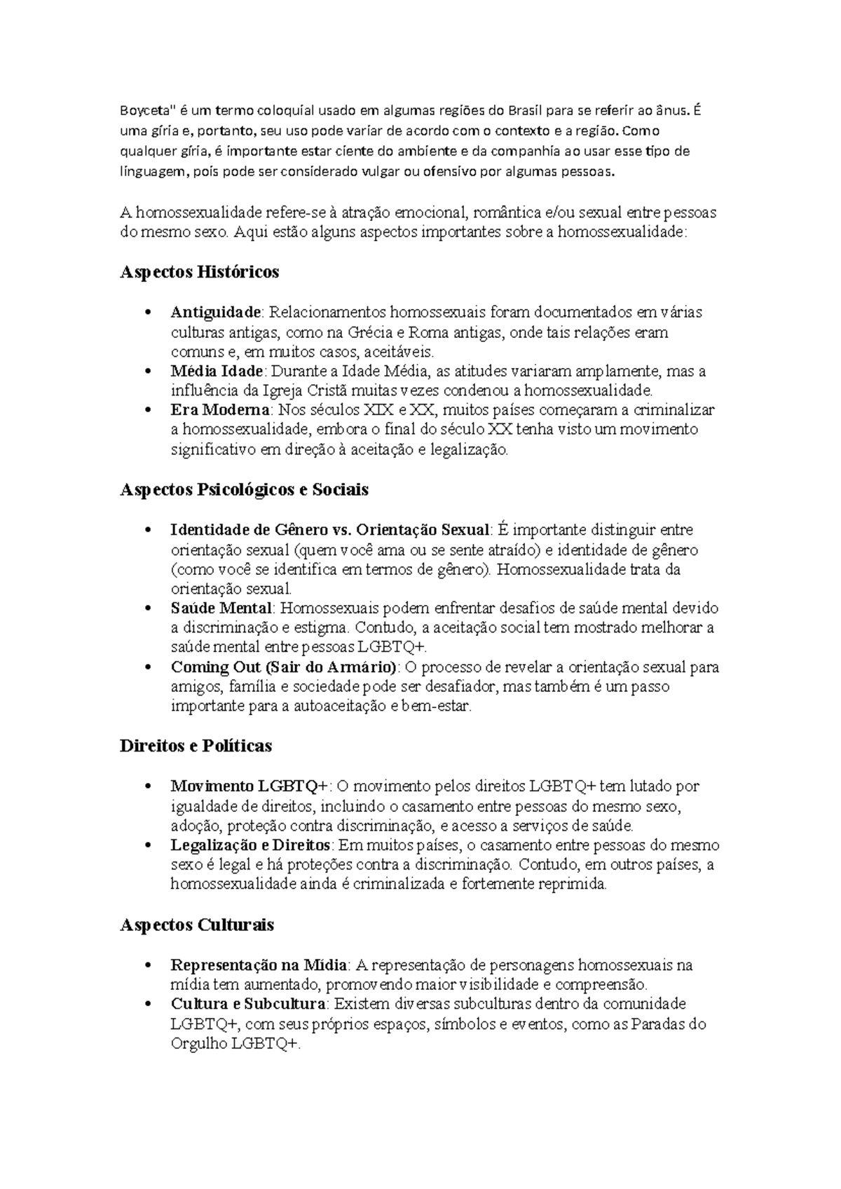 Boyceta - Um trabalho sobre informações essenciais para a evolução da ...