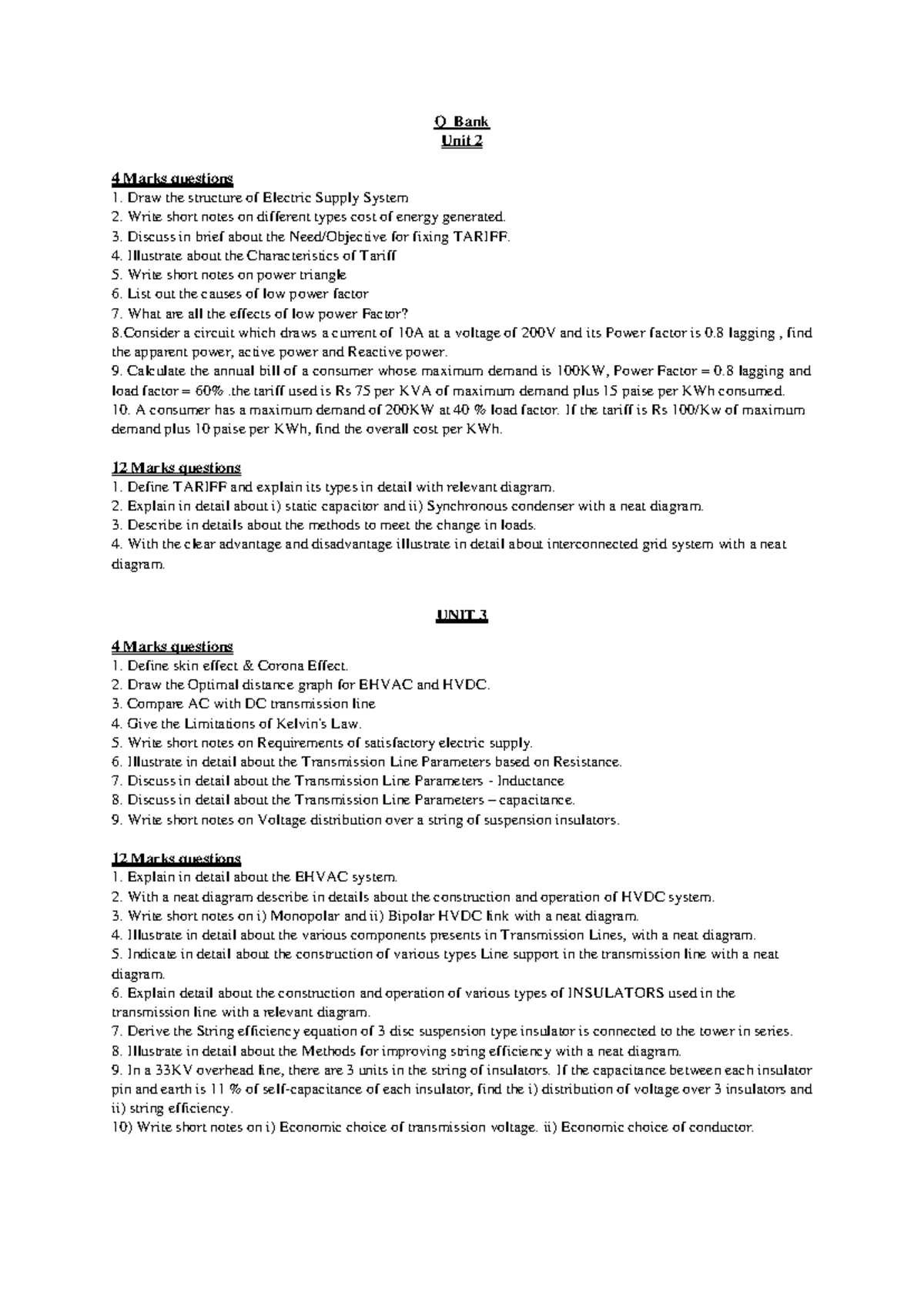 Unit 2&3-QB - all are note from srm - Q Bank Unit 2 4 Marks questions ...