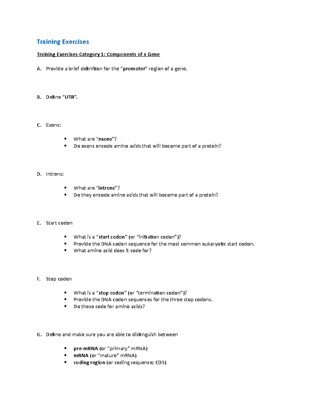 Tutorial 6 Training Exercises F21 - Training Exercises Training Exercises Category 1: Components ...