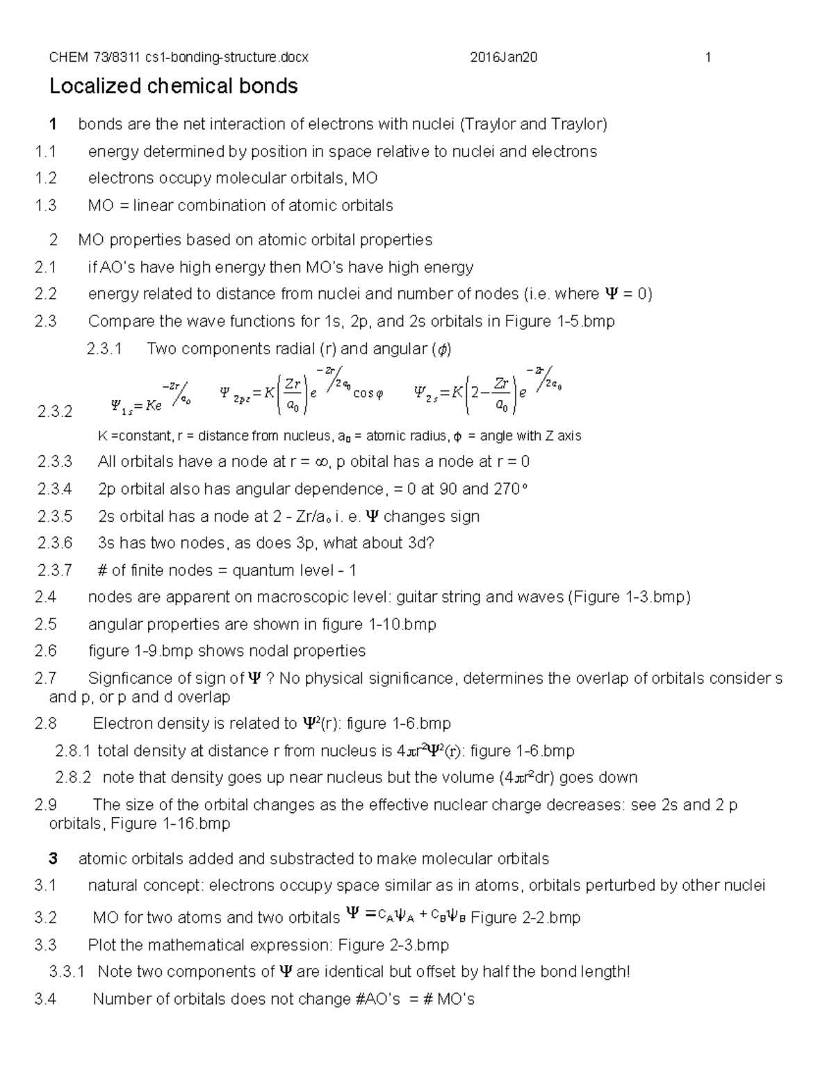 Cs1-bonding-structure - Localized chemical bonds 1 bonds are the net ...