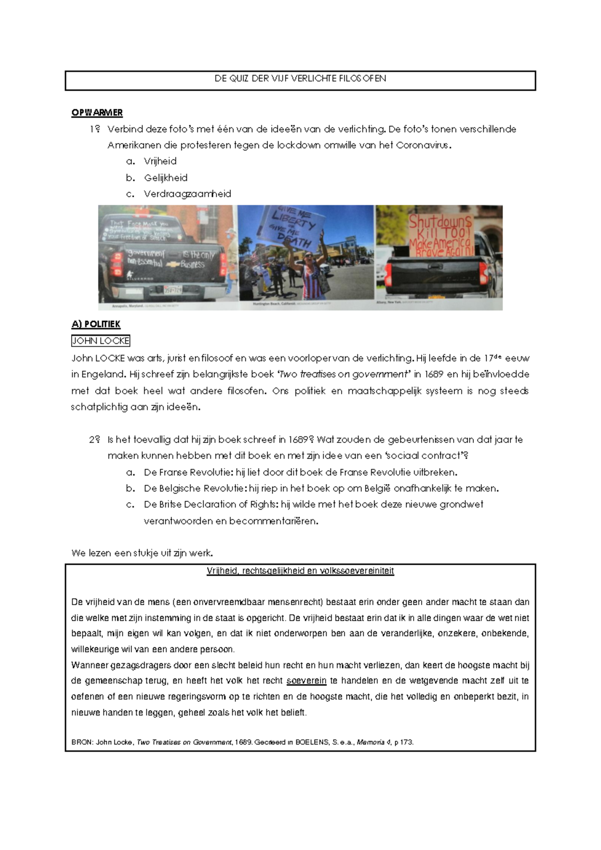 LLN oefentest 5 verlichte filosofen - DE QUIZ DER VIJF VERLICHTE ...