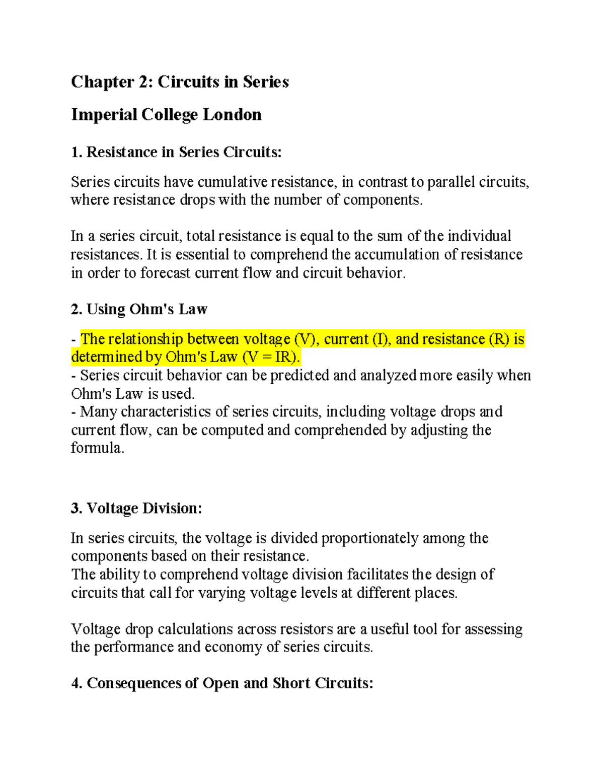 Chapter 2 - learn all sequence of electric circuit - Chapter 2 ...