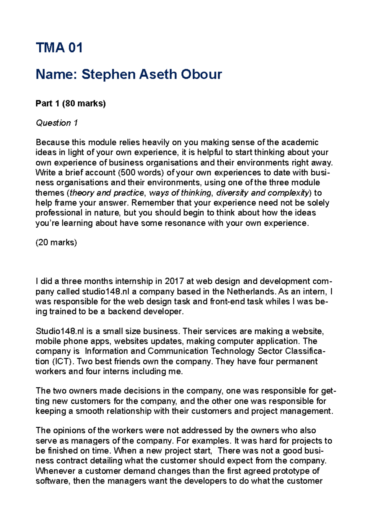 B201-TMA01-E832781 X - This is a TMA project about developing ...