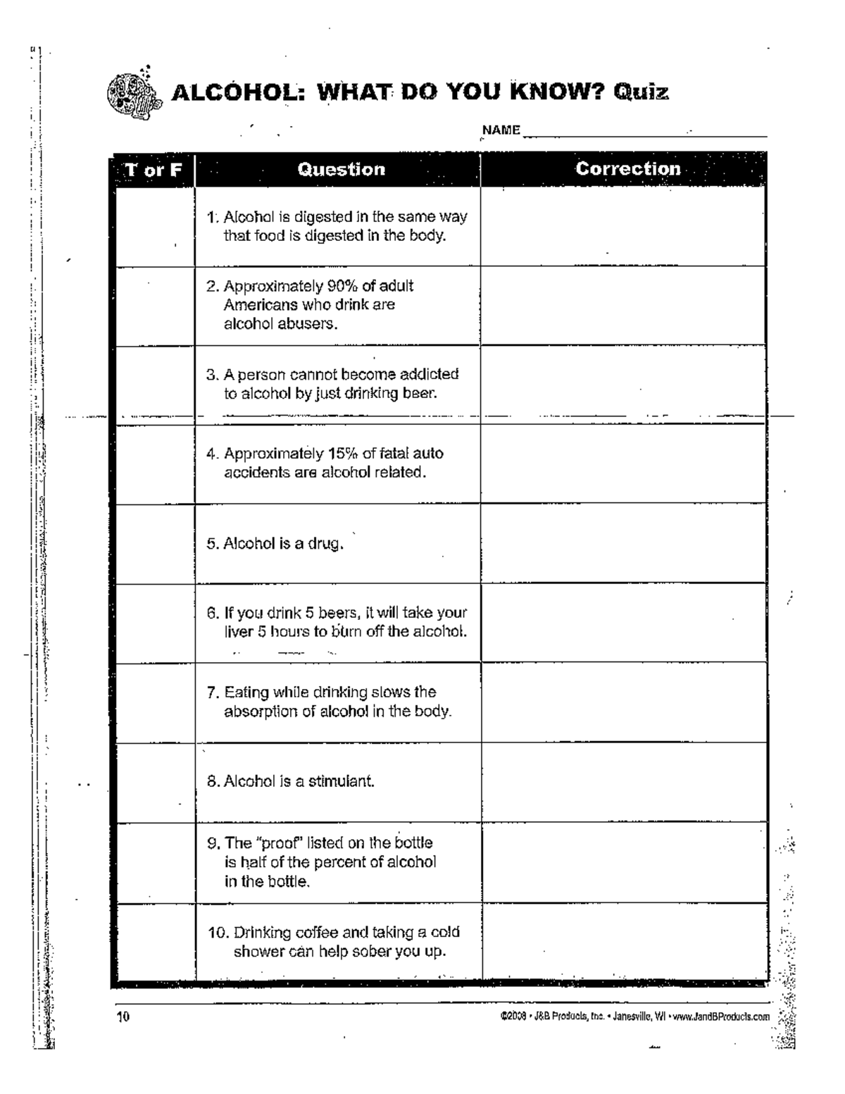 Alcohol Quiz: Test Your Knowledge - Studocu