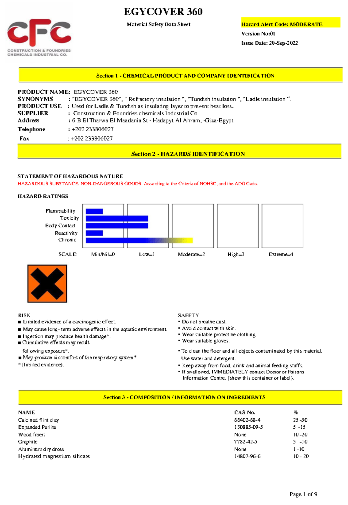 metallurgy chemical - Material Safety Data Sheet Hazard Alert Code ...