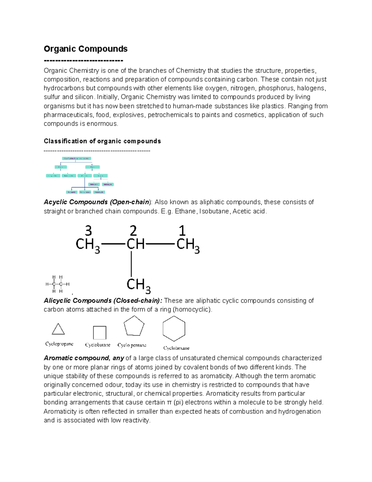Organic Compounds - Organic Compounds - Organic Chemistry is one of the ...