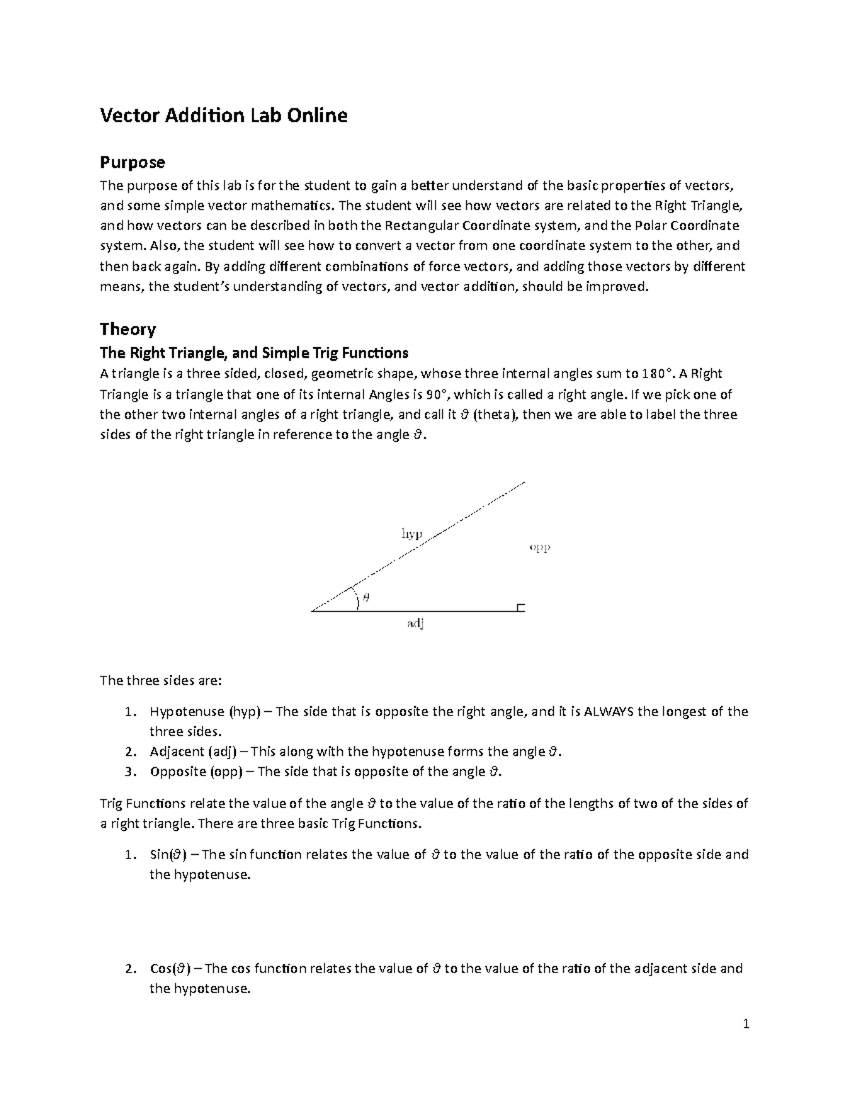 Fall22 Vector Addition Lab Online Edited 8 - Vector Addition Lab Online Purpose The purpose of ...