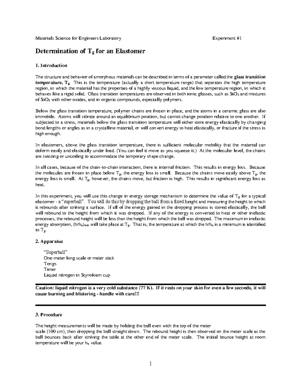 L01 Glass Transition Superball F2020 short - 1 Materials Science for ...