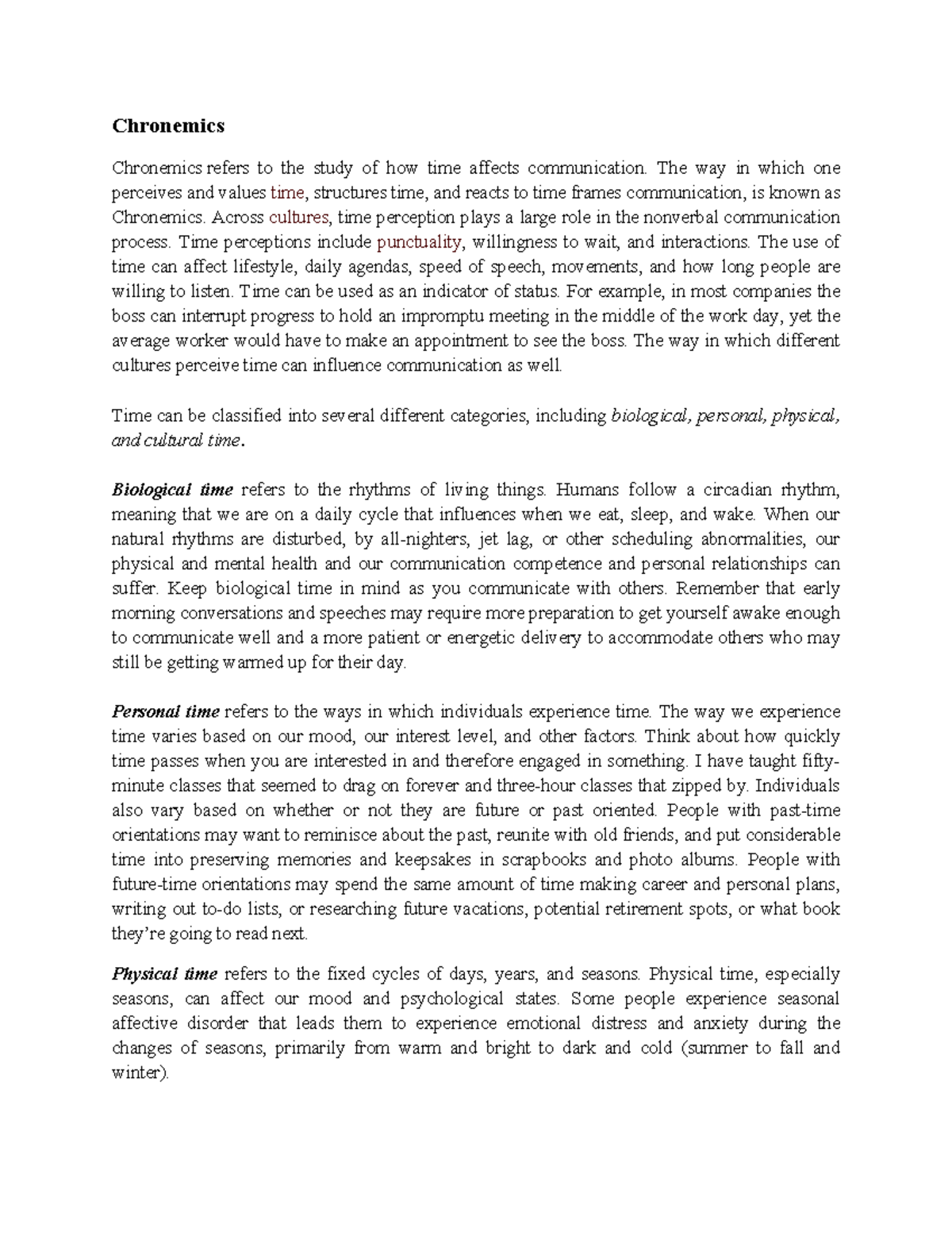 Types of communication 3 Chronemics, haptics and para language ...