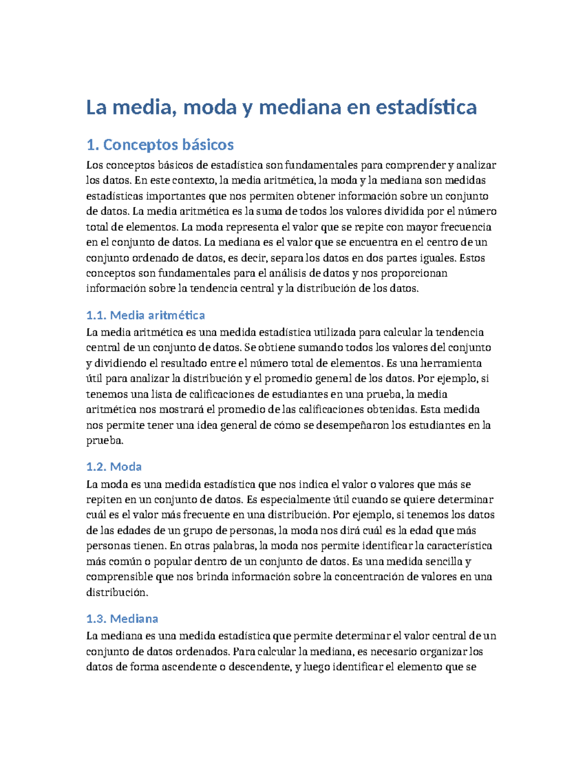 La media, moda y mediana en estadística - Conceptos básicos Los ...