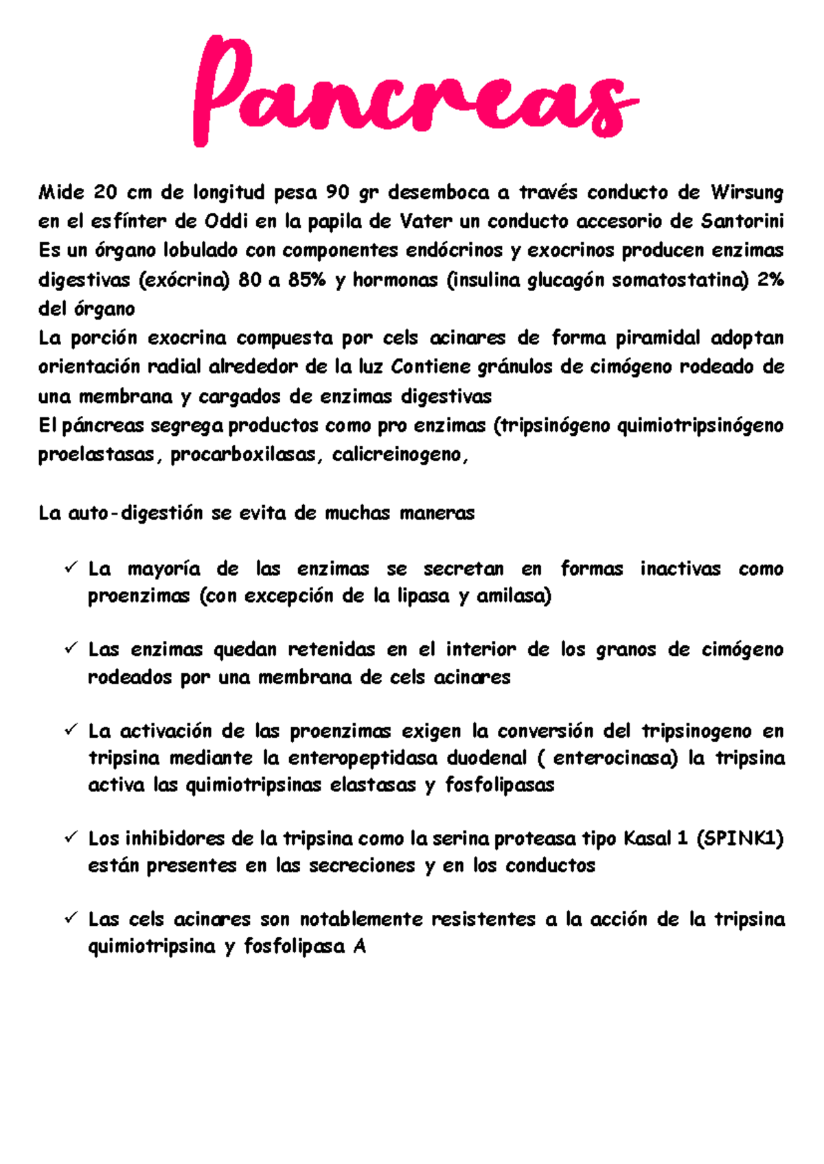 Páncreas TEMA 2 Anatomia Clinica - Páncreas Mide 20 cm de longitud pesa ...