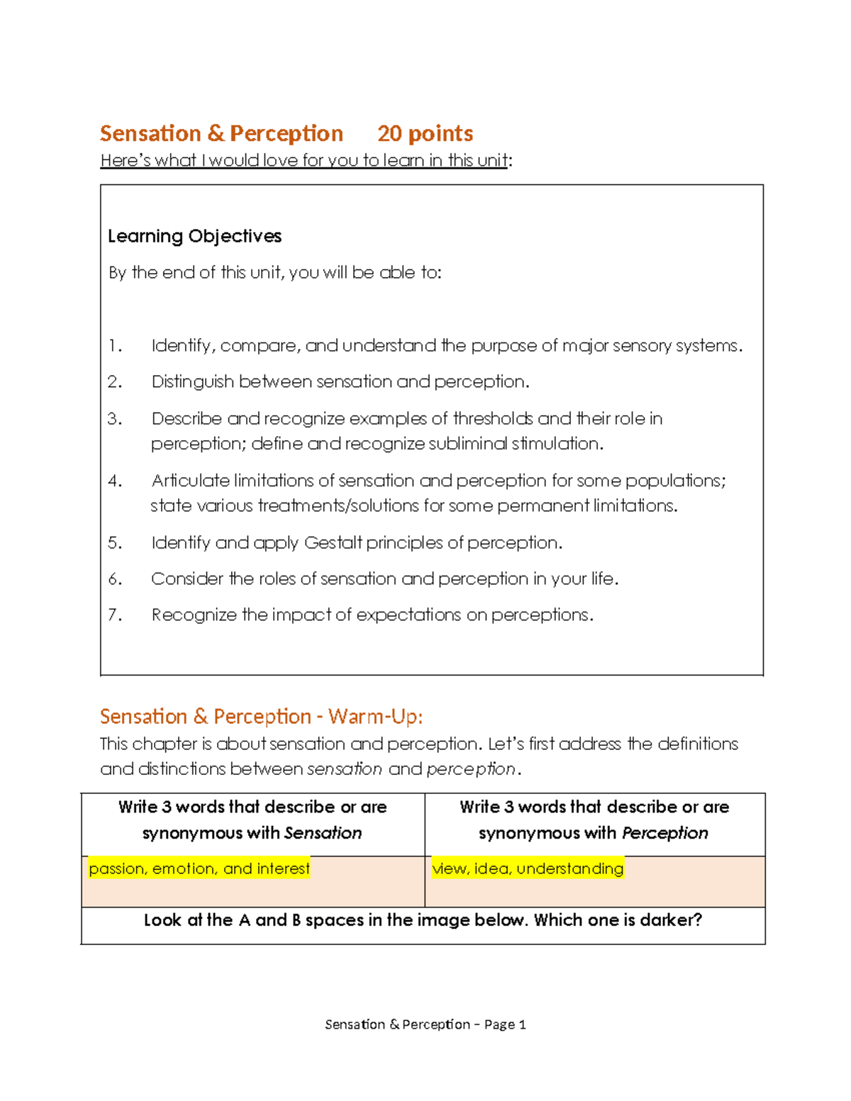 Ch 5 Sensation & Perception Homework sp22 (4) - Sensation & Perception ...