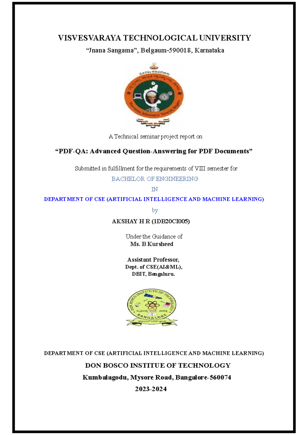 Langchain ask ai - VISVESVARAYA TECHNOLOGICAL UNIVERSITY “Jnana Sangama ...