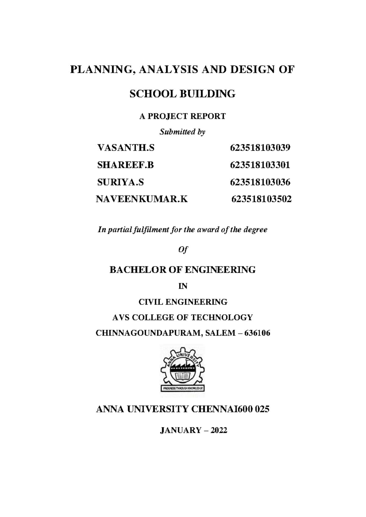 Planning Analysis AND Design OF School B - PLANNING, ANALYSIS AND ...