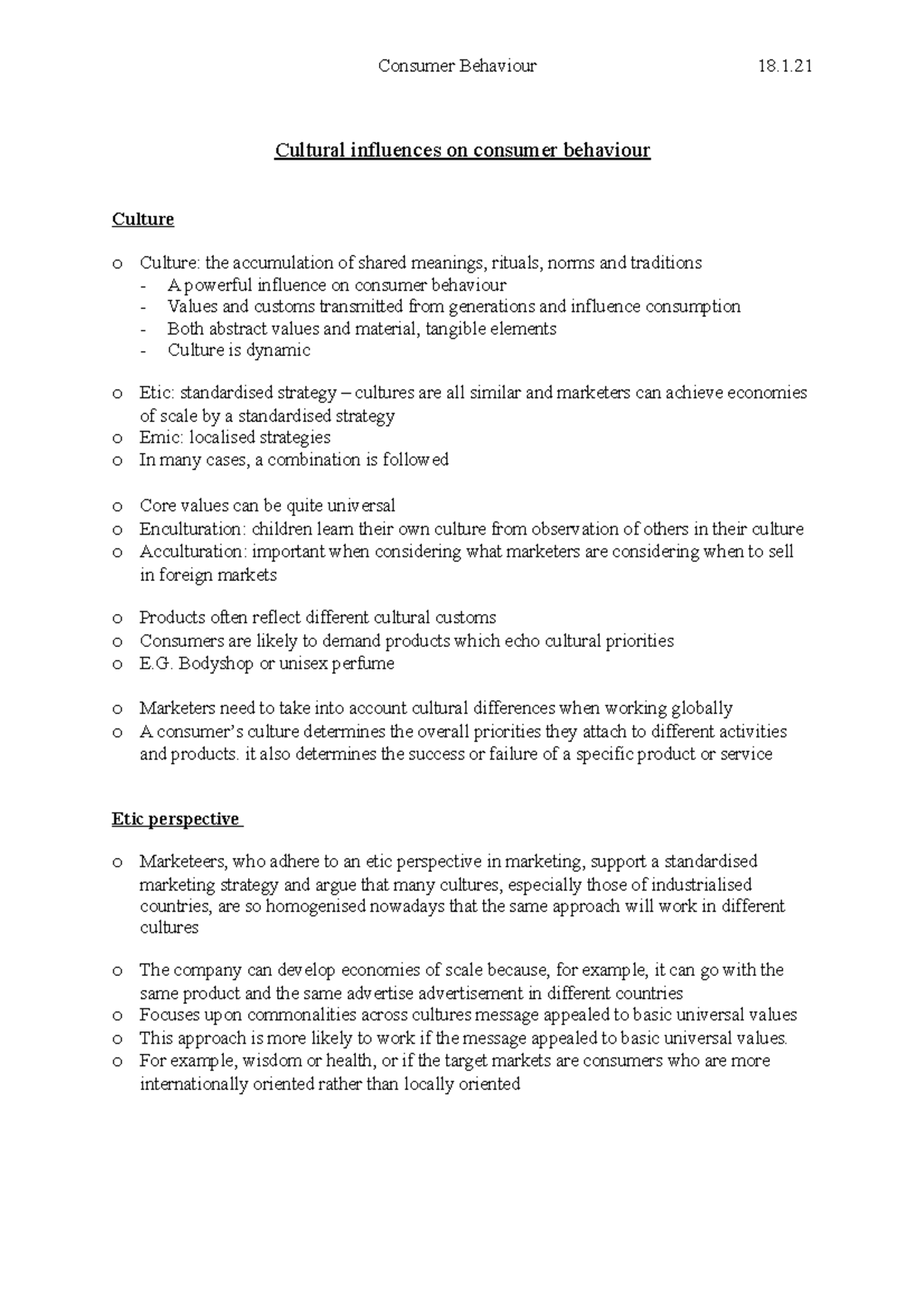 Cultural influences on consumer behaviour - Cultural influences on ...