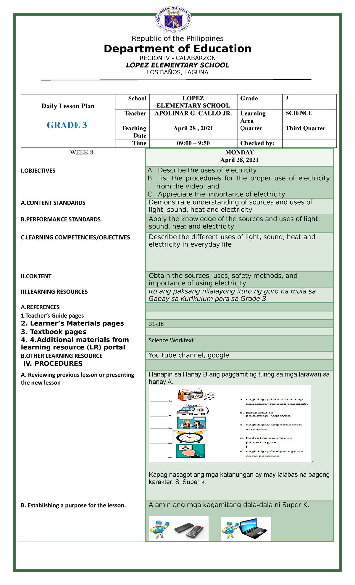 Inbound 8218378168219117860 - Daily Lesson Plan School LOPEZ ELEMENTARY ...