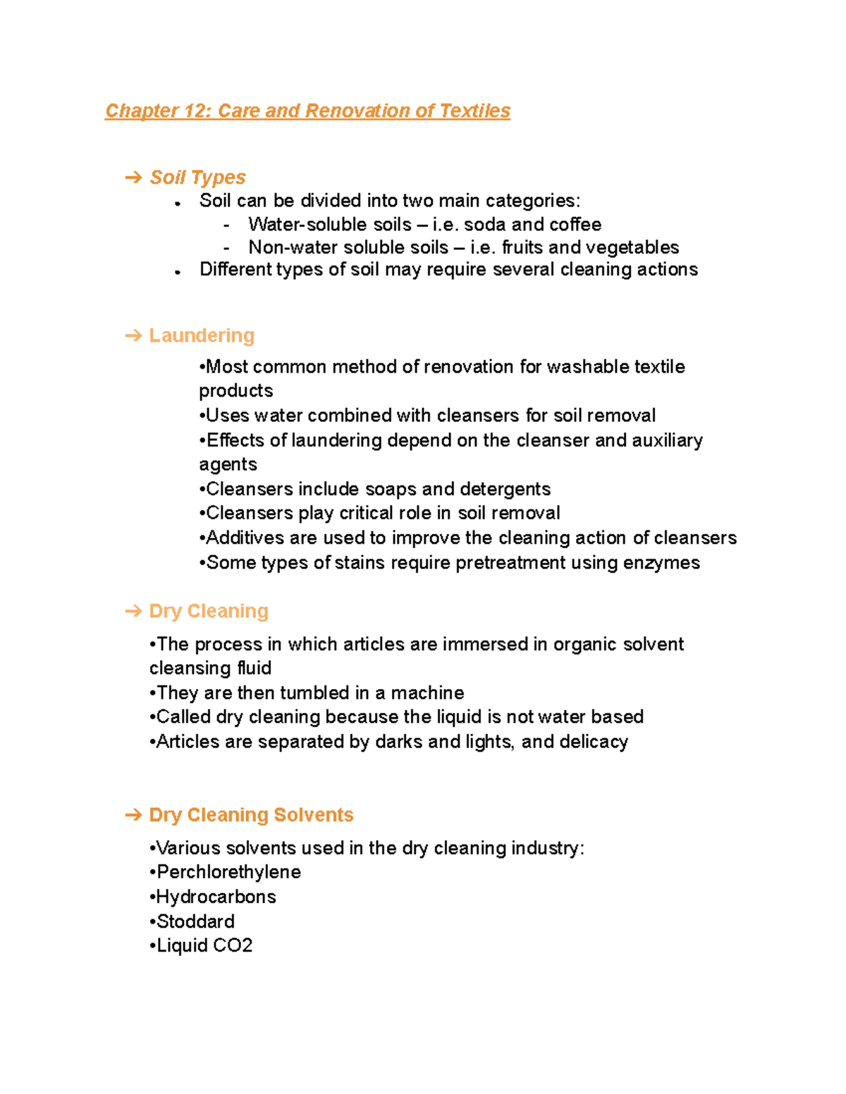 Chapter 12 Care and Renovation of Textiles - Chapter 12: Care and ...