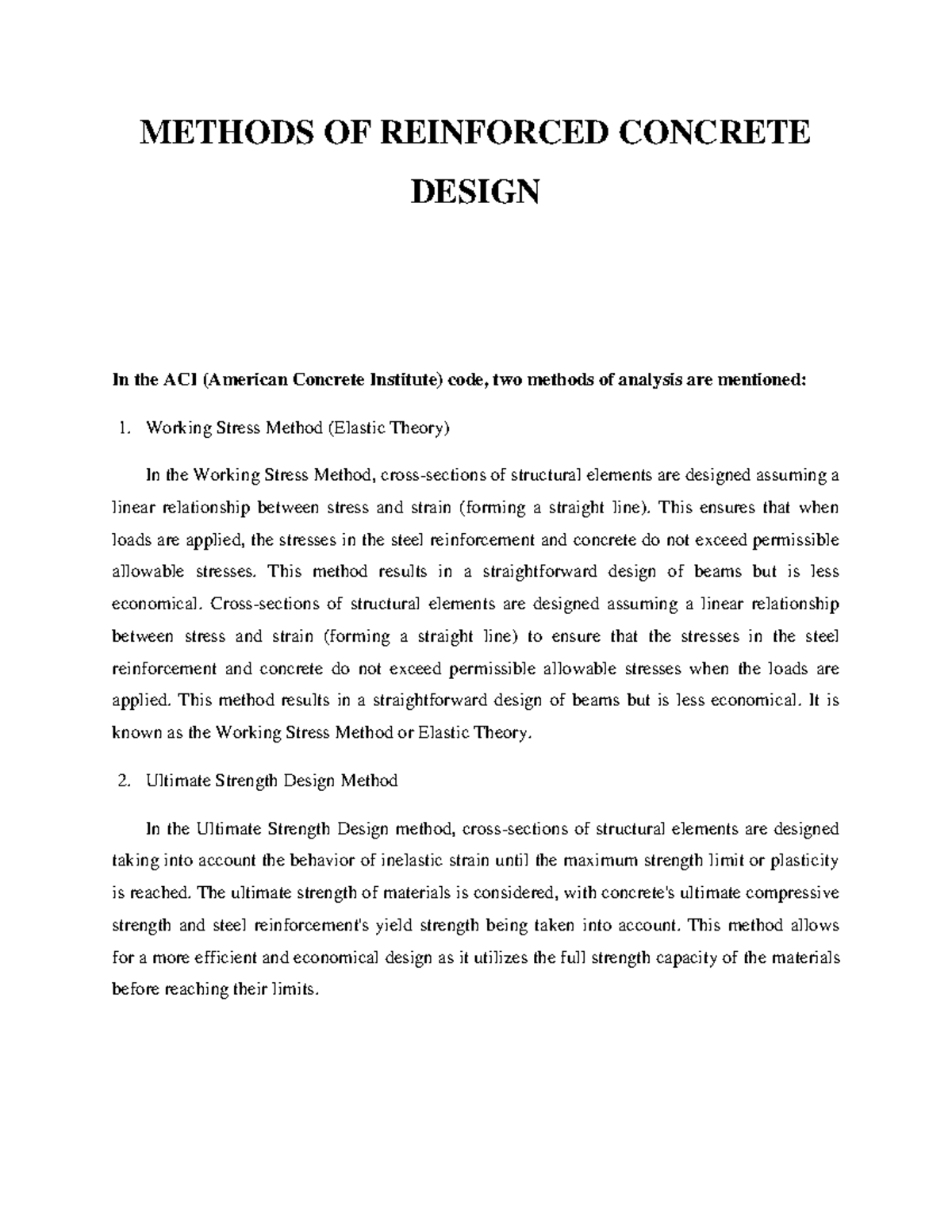 Methods OF Reinforced Concrete Design - CEE 212 - ASU - Studocu