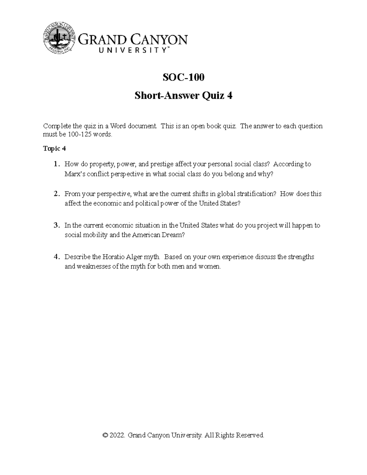SOC-100.Short-Answer Quiz 4 1-8-18 - SOC- Short-Answer Quiz 4 Complete ...