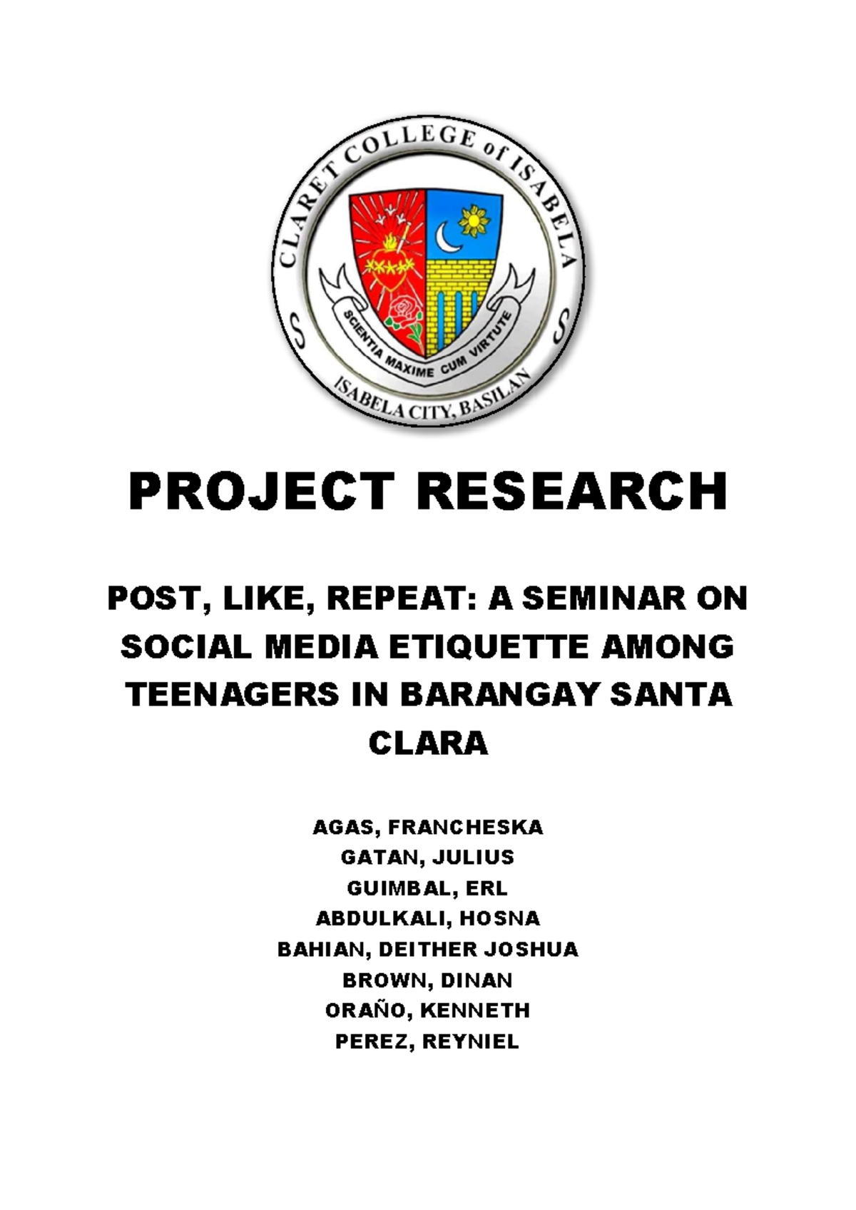 Project-Research-Paper 115208 - PROJECT RESEARCH POST, LIKE, REPEAT: A ...