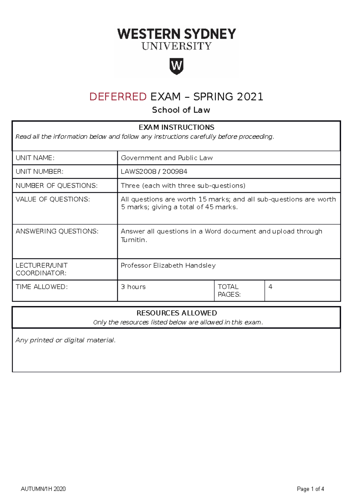 2009 84 Government and Public Law - Deferred Exam - Spring 2021 ...