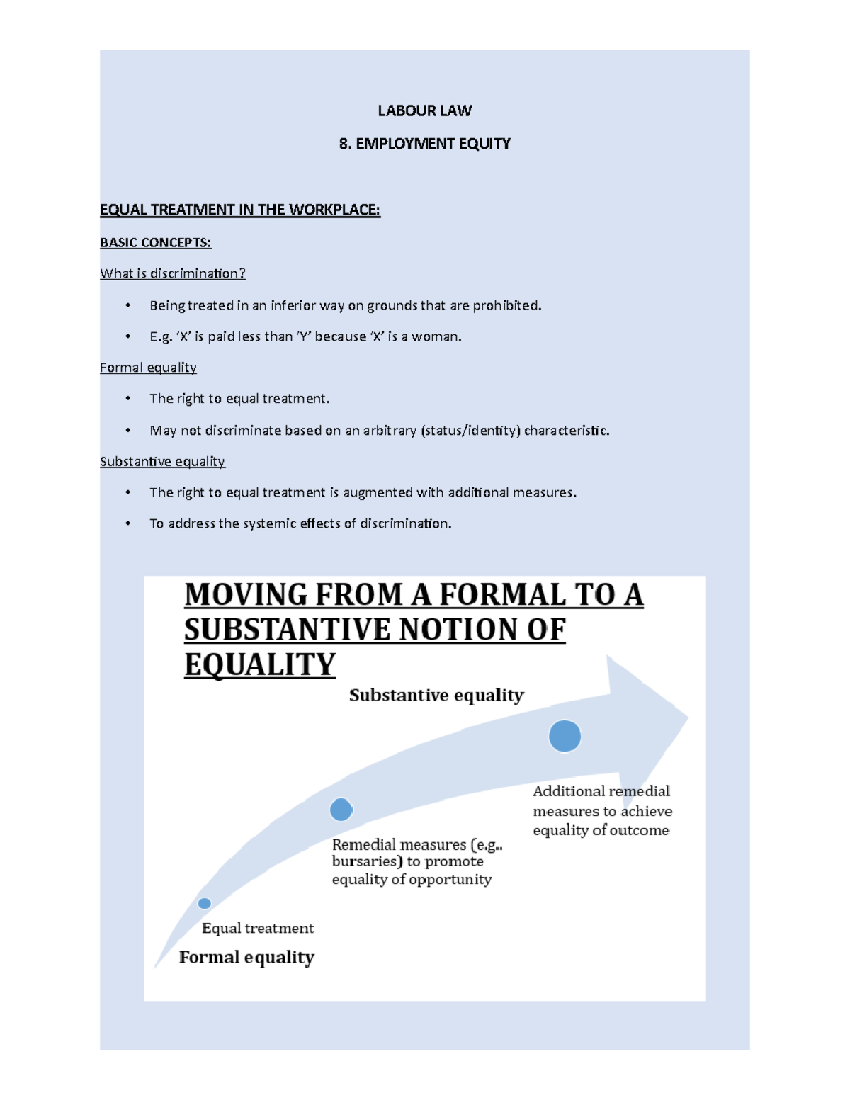 8. Employment Equity - LABOUR LAW 8. EMPLOYMENT EQUITY EQUAL TREATMENT ...