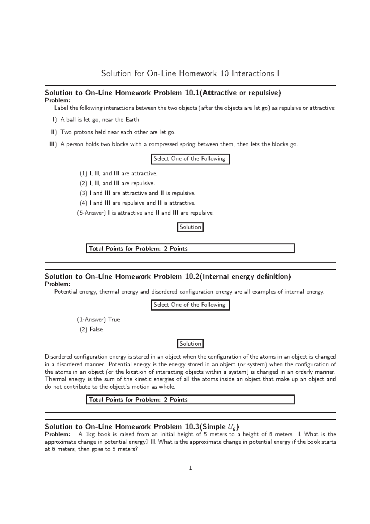 10 Interactions - Online HW solution 10 - Solution for Homework 10 ...