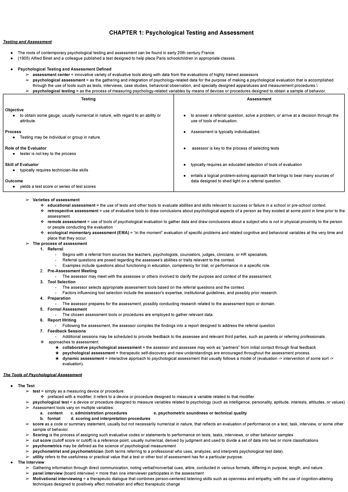 Psychological Assessment 1-15 - CHAPTER 1: Psychological Testing and ...
