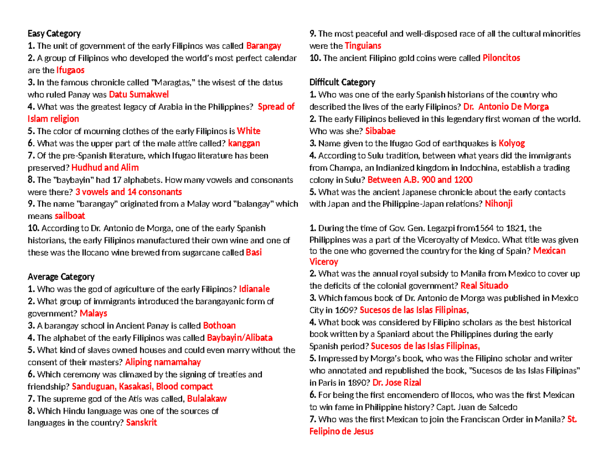 Easy Category - Sir Lingcon - Easy Category The unit of government of ...