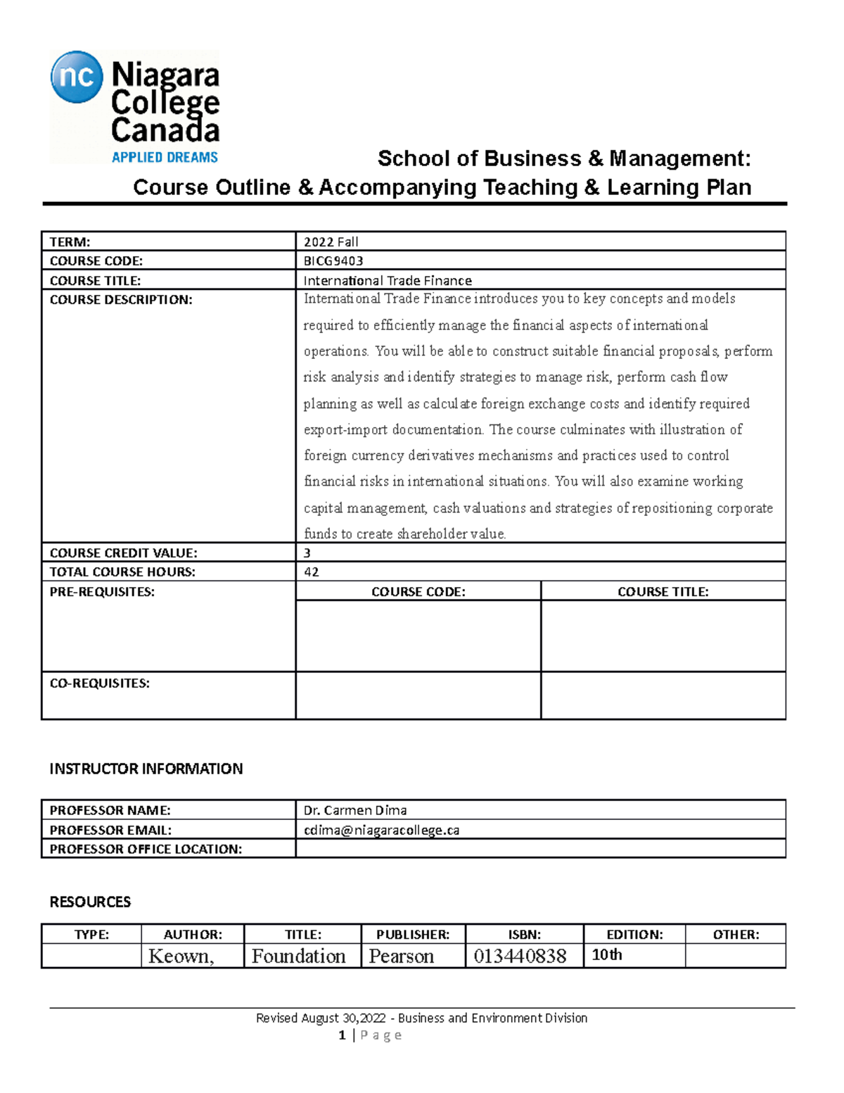 BICG9403 TLP Fall 2022 - School of Business & Management: Course ...