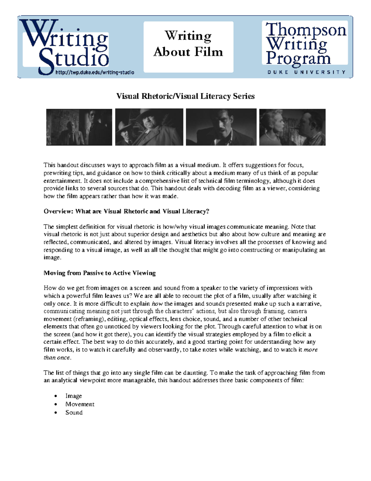 Writing about film, thompson writing - Writing About Film Visual ...