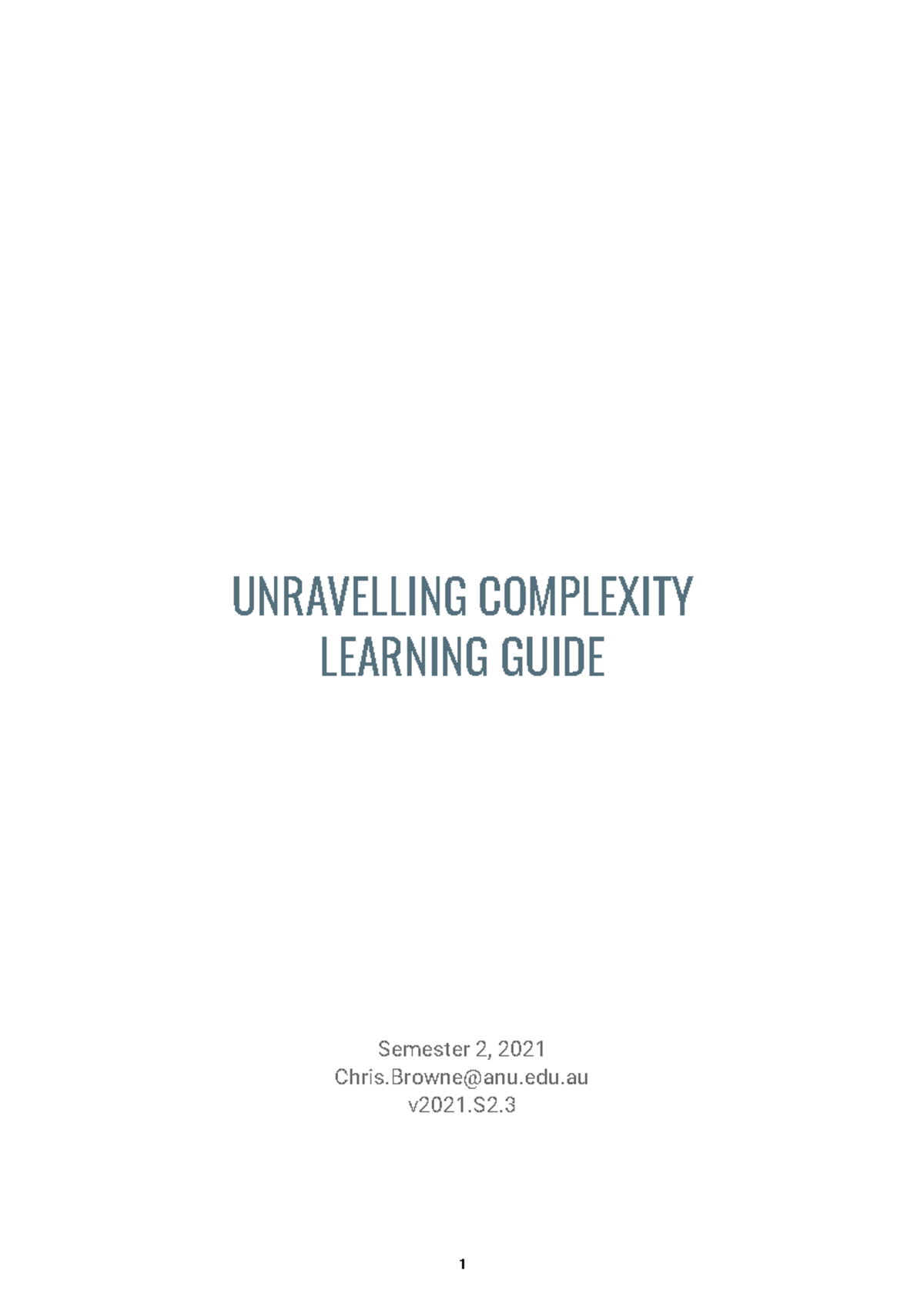 VCUG3001 Learning Guide - HEAL 405 - George Mason - Studocu