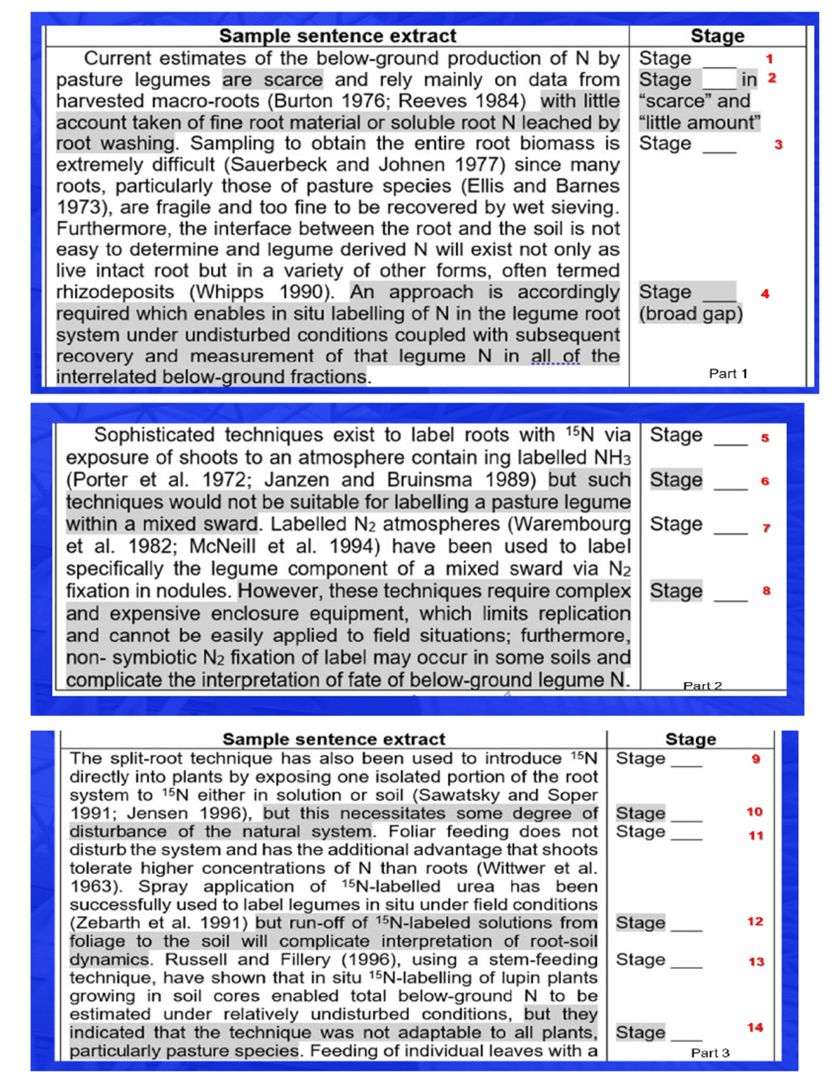 Quizr 2 - Quizzes hshdjshs - Sample sentence extract Stage Current ...