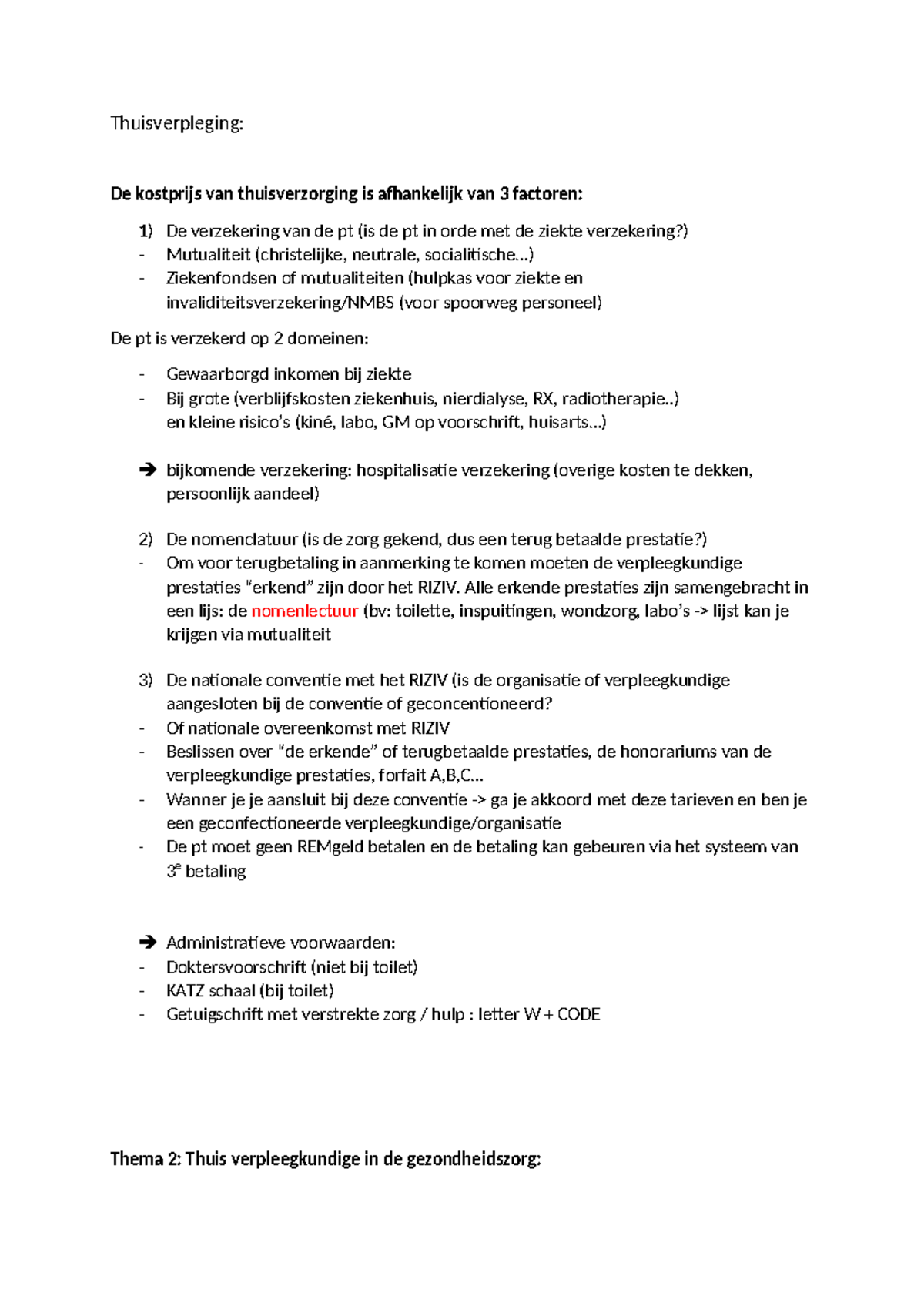 Examen thuisverpleging - Thuisverpleging: De kostprijs van ...