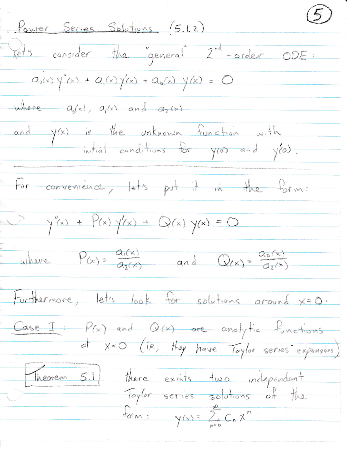 Lecture 05 Summary Chemical Engineering Mathematics T Y I T I Lht T Rjv T I T