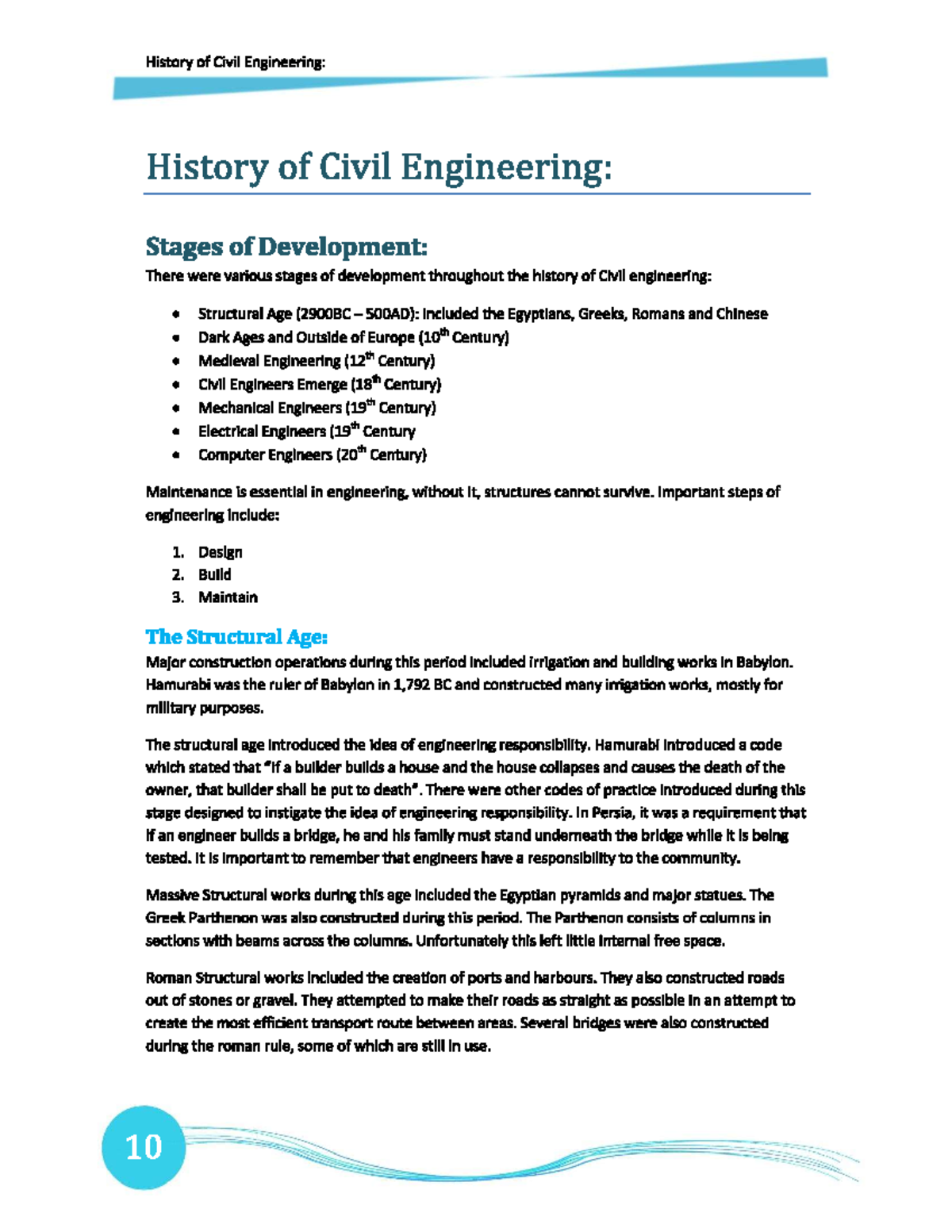 History of civil engineering - Basic Civil Engineering - Studocu