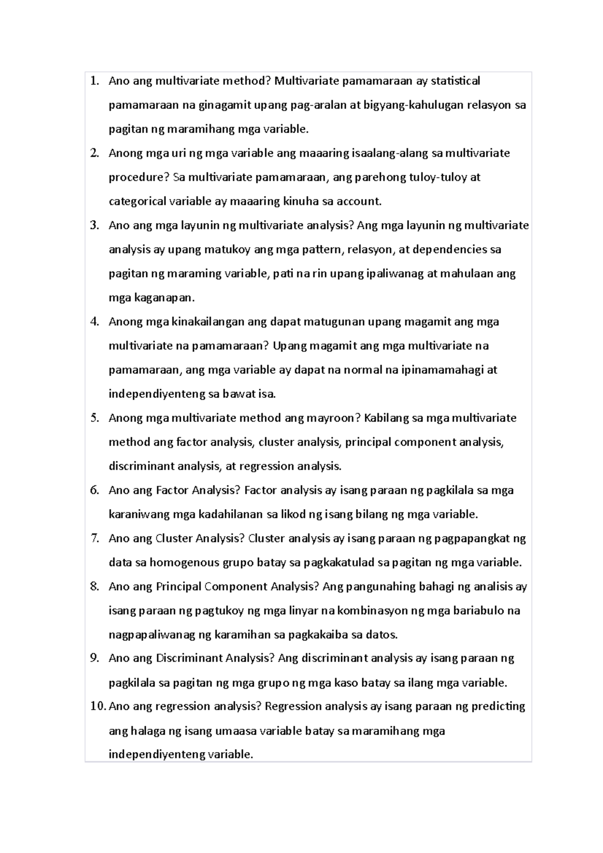Multivariate Verfahren 10 - Ano ang multivariate method? Multivariate ...